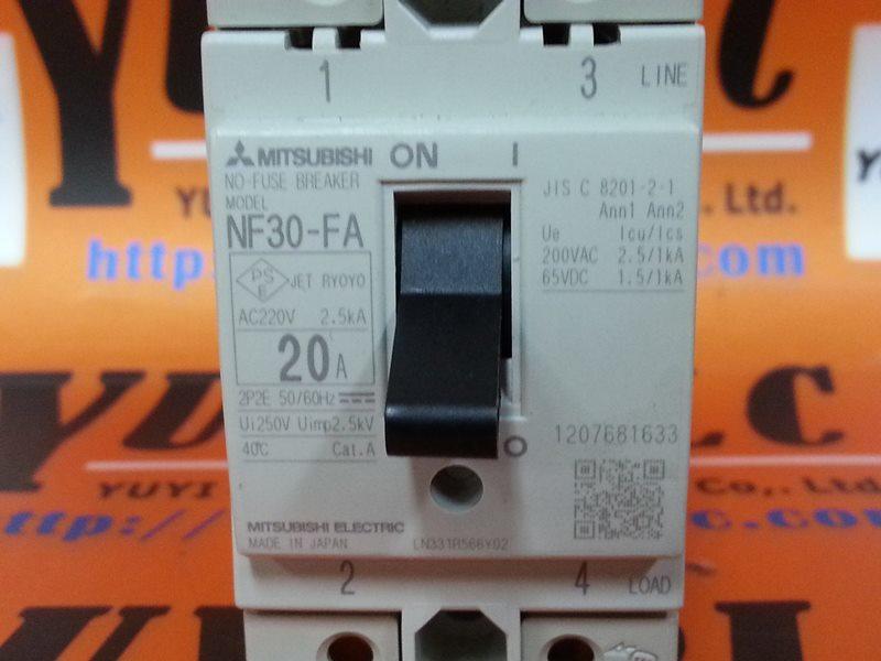 MITSUBISHI BREAKER NF30-FA 2P2E 20A - 裕益科技自動化設備可程式編碼器PLC分散式控制系統DCS